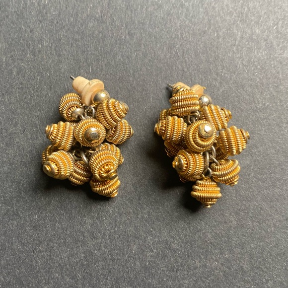 Jewelry | Vintage Gold Toned Multi Spiral Cage Design Post Back ...